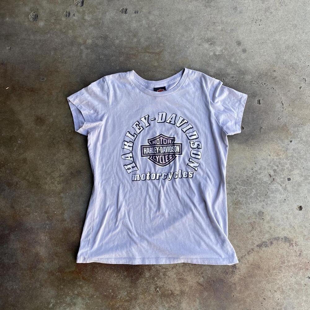 Crazy Vintage Stussy Like Harley Davidson Graphic Tee - Gem